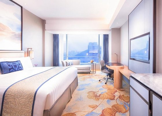 4 Star Plywood Veneer Hotel Bedroom Furniture Sets Shangri-La Design