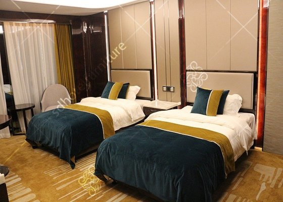 Hotel Style Bedroom Furniture Double Bed , High Standard Modern Queen Bedroom Sets