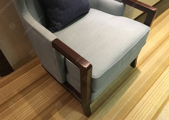 Elegant Wooden Style Hotel Room Chairs High Density Foam Environment - Friendly