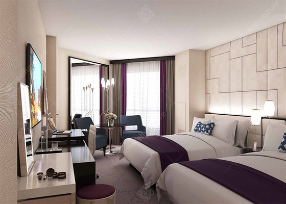 Hotel Luxury Furniture Classical Style , Genuine PU Leather Modern Hotel Furniture