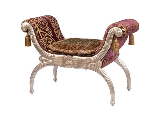 Red Royal Curved Chaise Sectional Sofa , Antique Style Small Bedroom Sofa