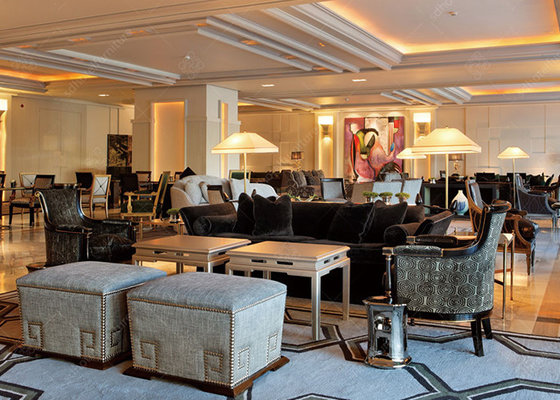 Wooden Frame Waiting Area Hotel Lobby Furniture Different Style High Standard
