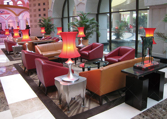 Wooden Frame Waiting Area Hotel Lobby Furniture Different Style High Standard
