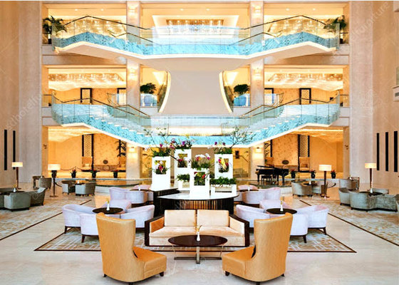 Leather Lounge Modern Lobby Chairs , Comfortable Hotel Office Lounge Furniture