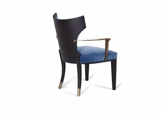 Blue Fabric Hotel Bedroom Chairs , Wooden Frame Conference Hotel Desk Chairs