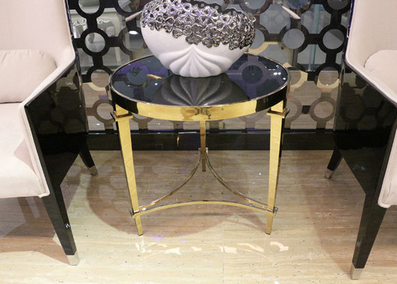 Economic Temporary Hotel Coffee Table Round  With Golden Boarding High Standard