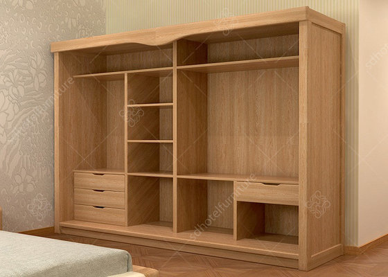 Eco - Friendly Four Door Stand Alone Wardrobe , Modern Space Saver Wardrobe
