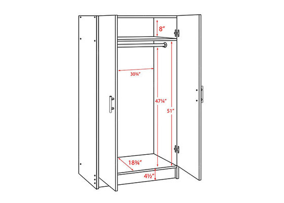 Environment - Friendly Apartment Furniture Sets / Hotel Room Wardrobe Cabinets White Lacquer Highly Endurable