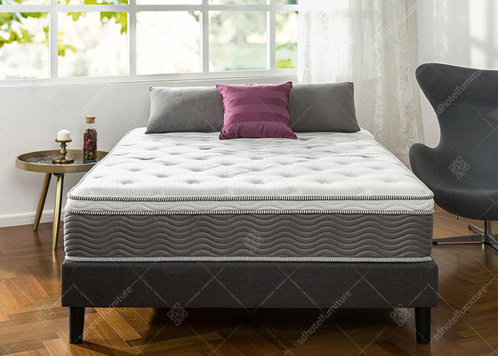 Luxurious Hotel Bed Mattress Customized Size 18cm Bonnell Spring Knitted Fabric