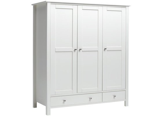 Customized Modern Style White Wardrobe Closet , Wooden Hotel / Home Wall Mounted Wardrobe