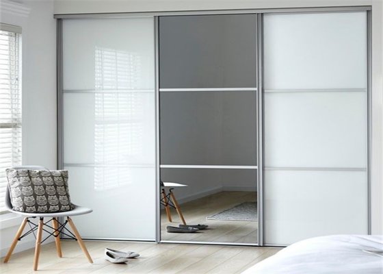 Customized Modern Style White Wardrobe Closet , Wooden Hotel / Home Wall Mounted Wardrobe