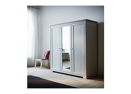 Customized Modern Style White Wardrobe Closet , Wooden Hotel / Home Wall Mounted Wardrobe