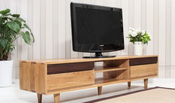 Antique Double Wooden Low Tv Stand , Economic Contemporary Tv Stands High Standard
