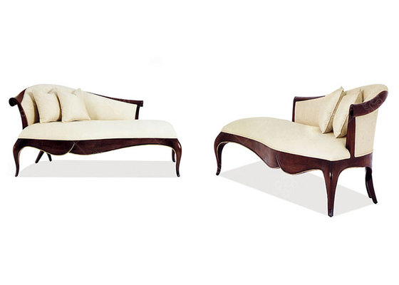 Fabric Reclining Chaise Hotel Furniture Lounge Chairs Solid Wood Carved High Standard