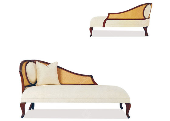 Fabric Reclining Chaise Hotel Furniture Lounge Chairs Solid Wood Carved High Standard