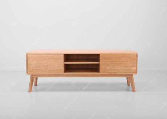Commercial Apartment Furniture Sets Solid Wood TV Stand , Classical Style Tv Media Stands High Grade