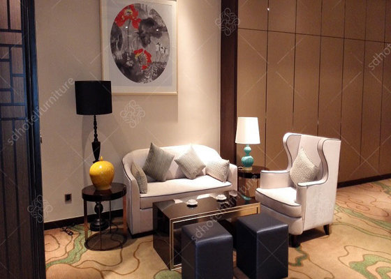 Antique Style Hotel Lobby Furniture Luxury Sofa Set Center Table For 4 Star 5 Star