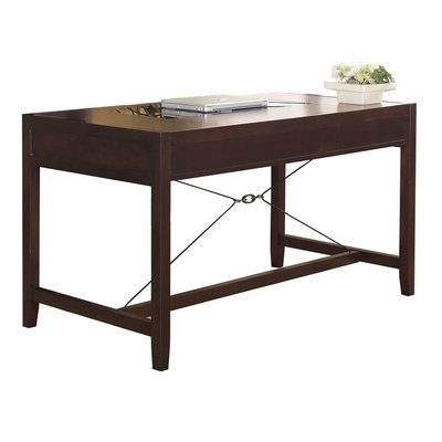 Classical Hotel Furniture Wooden Black Writing Desk With Drawers , High Grade Dark Wood Writing Desk
