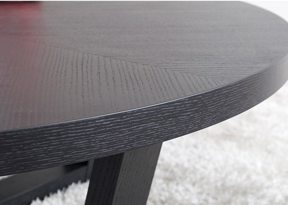 Solid Wood Black Walnut Small Round Coffee Table , Tea Coffee And End Table Sets