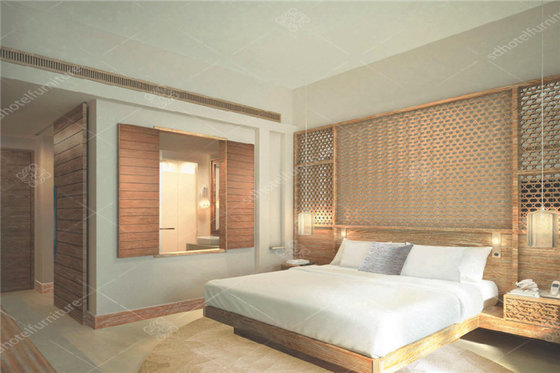 Solid Wood And Panel 5 Star Hotel Furniture For Apartment Room