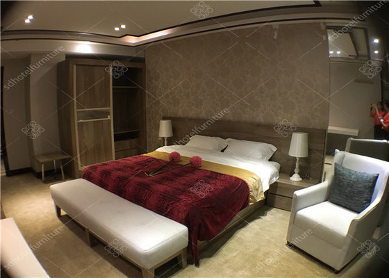 Customized Contemporary Hotel Bedroom Furniture Sets Environment Friendly