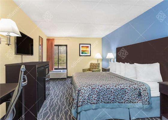 Simple King / Twin Size Hotel Bedroom Furniture Set With Headboard and TV Table