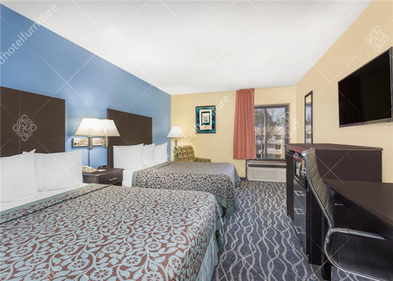 Simple King / Twin Size Hotel Bedroom Furniture Set With Headboard and TV Table