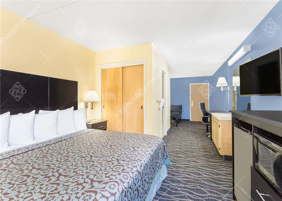 Simple King / Twin Size Hotel Bedroom Furniture Set With Headboard and TV Table