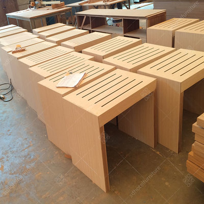 Five Star Luxury Hotel Bedroom Furniture Sets MDF / Plywood Veneer