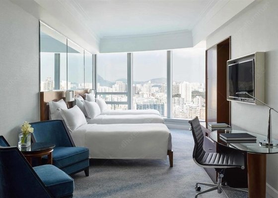 Simple Double Bed Room Hotel Furniture Set / Queen Size Bedroom Furniture
