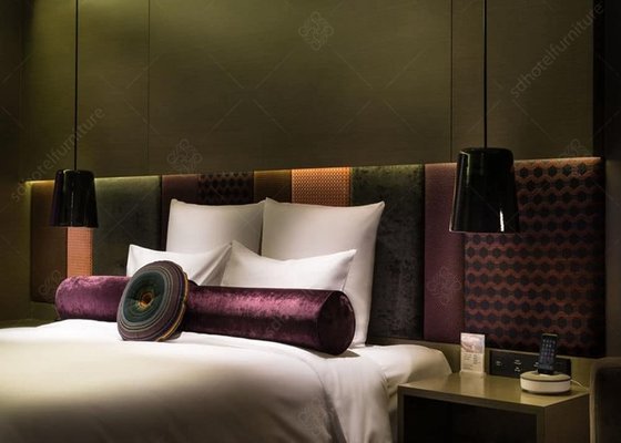Luxury Shangri-la Hotel Bedroom Furniture Sets With High Glass Finsh