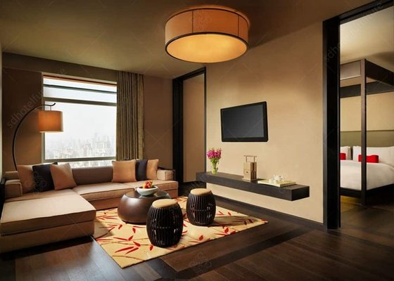 Standard Luxury Hotel Bedroom Furniture Tempered Glass in Clear , Grey , Black , White