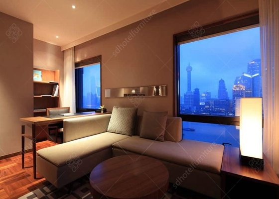 Melamine Hotel Bedroom Furniture Sets with Solid Wood Frame