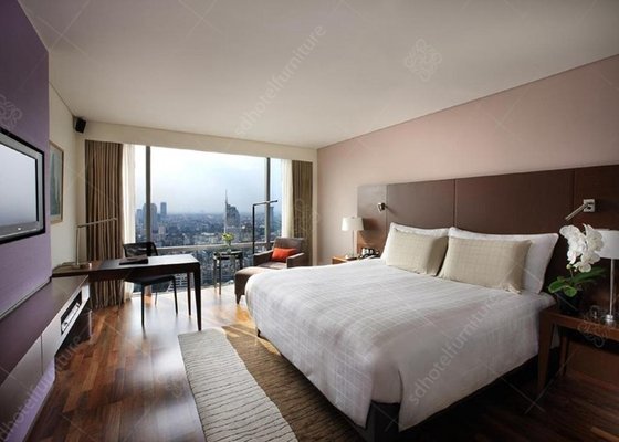 Commercial Hotel Bedroom Furniture Sets Matt / High Gloss Painting