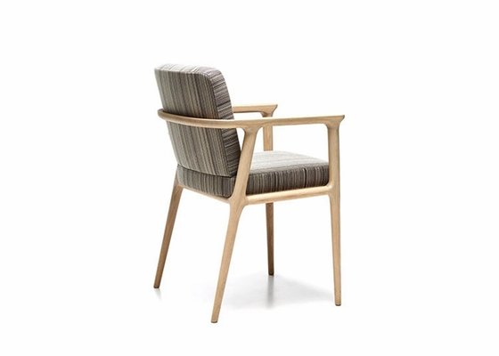 Wooden Furniture Hotel Dining Room Armrest Chair Standard Size