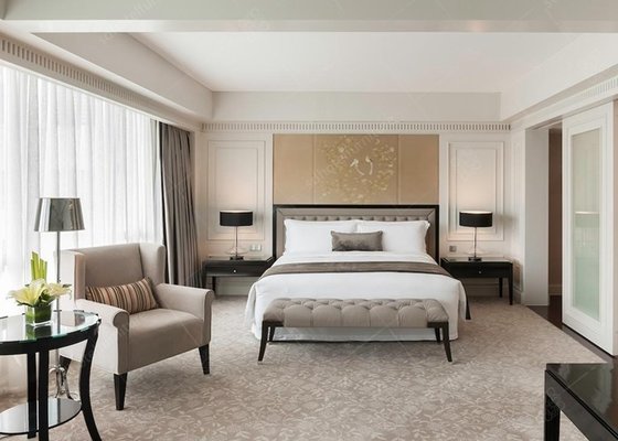 Commercial Dubai Style Hotel Bedroom Furniture Sets With One Year Warranty