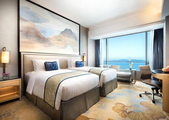 Economic Double Beds Room Hotel Furniture Sets Environmental Protection