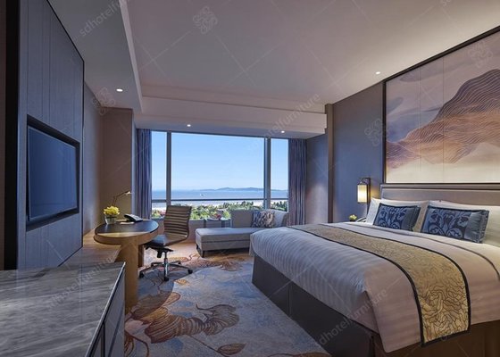 Economic Double Beds Room Hotel Furniture Sets Environmental Protection