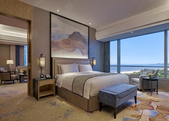Economic Double Beds Room Hotel Furniture Sets Environmental Protection