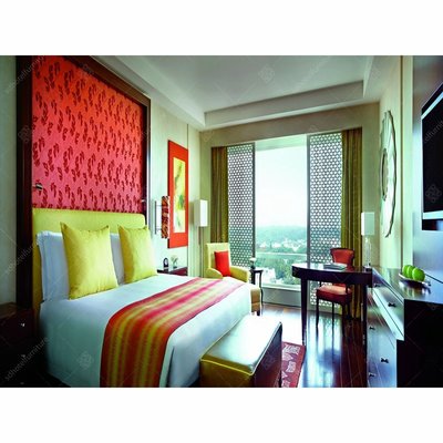 Custom Made 5 Star Hotel Bedroom Furniture Sets With Timber Material