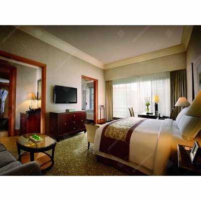 Custom Made 5 Star Hotel Bedroom Furniture Sets With Timber Material