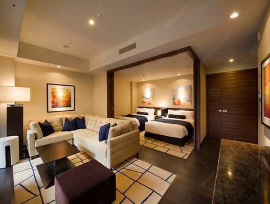 Standard Size Hotel Bedroom Furniture Sets / Apartment Living Furniture