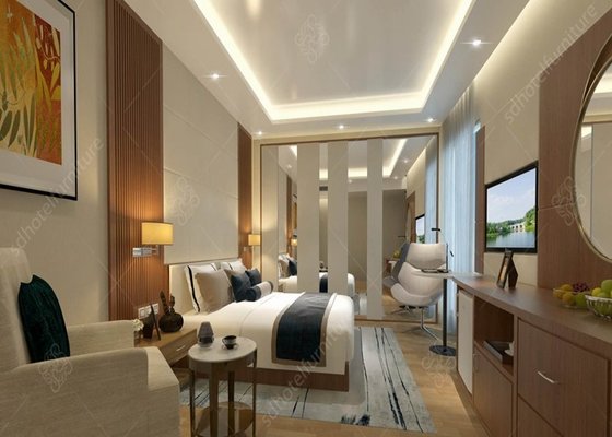 Western 4 Star Hotel Bedroom Furniture Sets With Stainless Steel Material