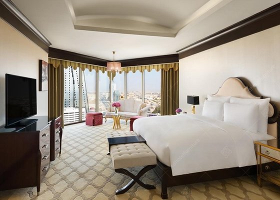 Luxuriousness Hotel Bedroom Suite Furniture With Table / Chair Standard Size