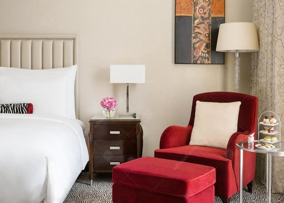 Luxuriousness Hotel Bedroom Suite Furniture With Table / Chair Standard Size