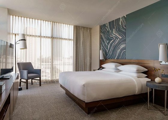 Commercial Luxury Hotel Bedroom Furniture Environmental Friendly Lacquer