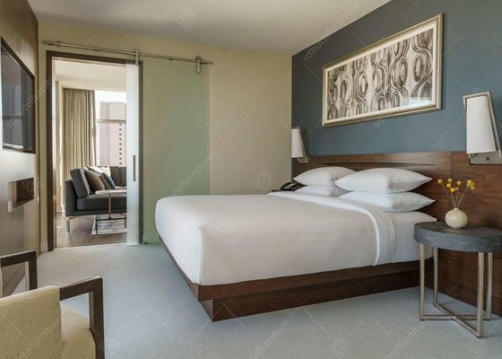 Commercial Luxury Hotel Bedroom Furniture Environmental Friendly Lacquer