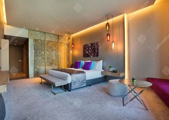 Foshan Five Star Marriott Hotel Furniture / King Size Bedroom Suite