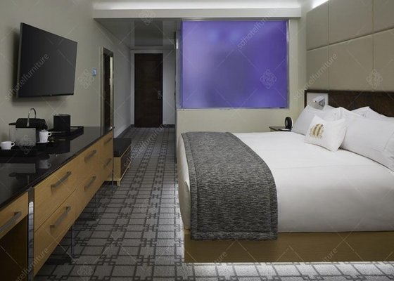 Contemporary Wooden Hotel Bedroom Furniture Sets Good Hardware