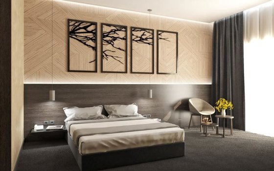 Cheap Apartment Wooden Hotel Guest Room Furniture With MDF Panel
